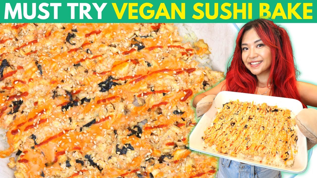 TikTok Viral SUSHI BAKE But VEGAN & Fish-Free ️ MUST TRY RECIPE!