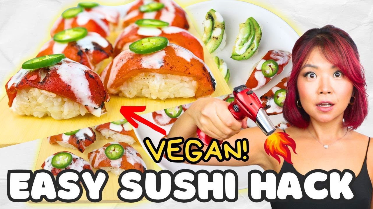 AM I A SUSHI CHEF? Easy Vegan SUSHI HACK To Make Sushi Taste AMAZING 🔥